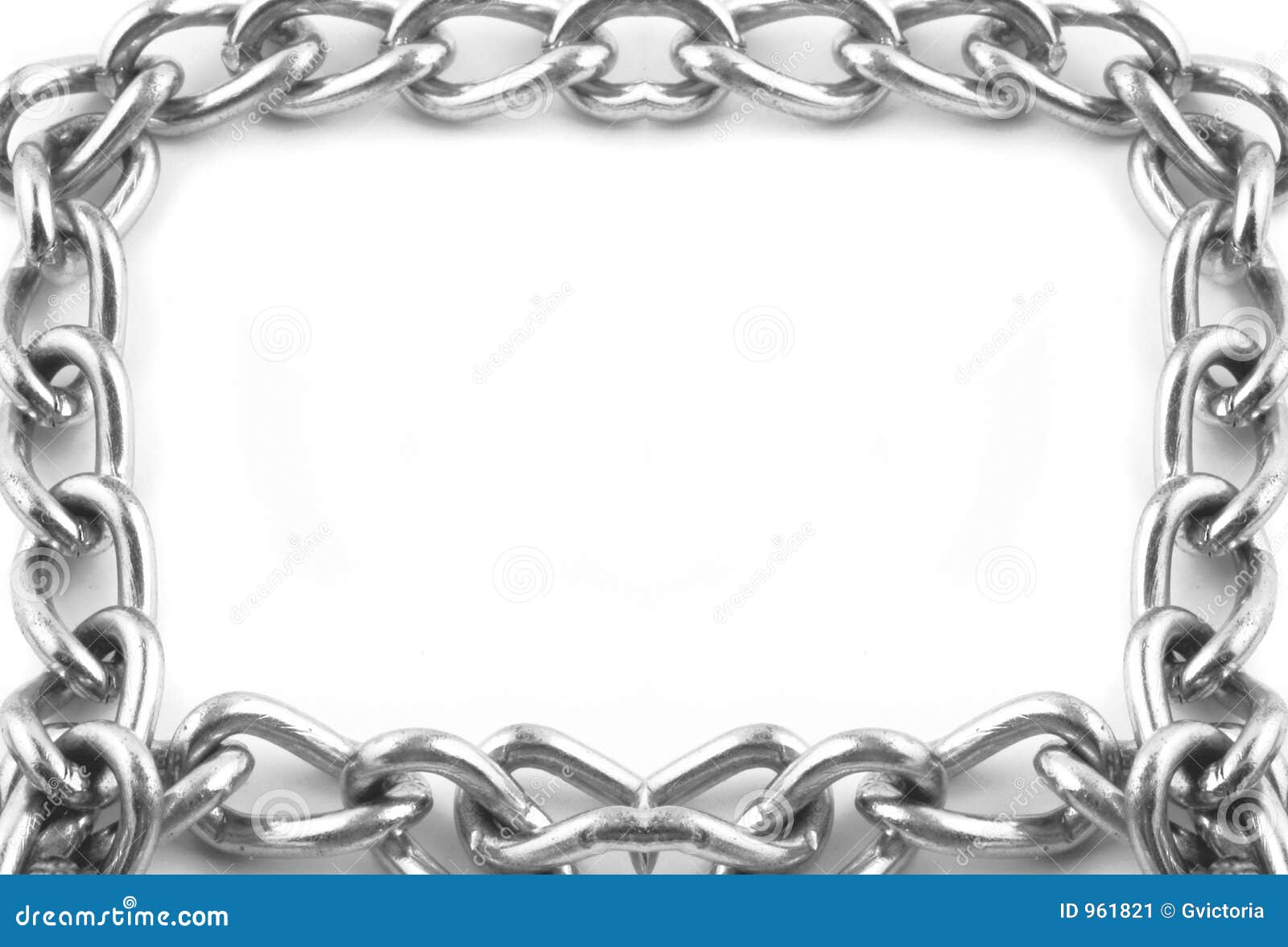 Chain links frame stock image. Image of rings, reflection - 961821