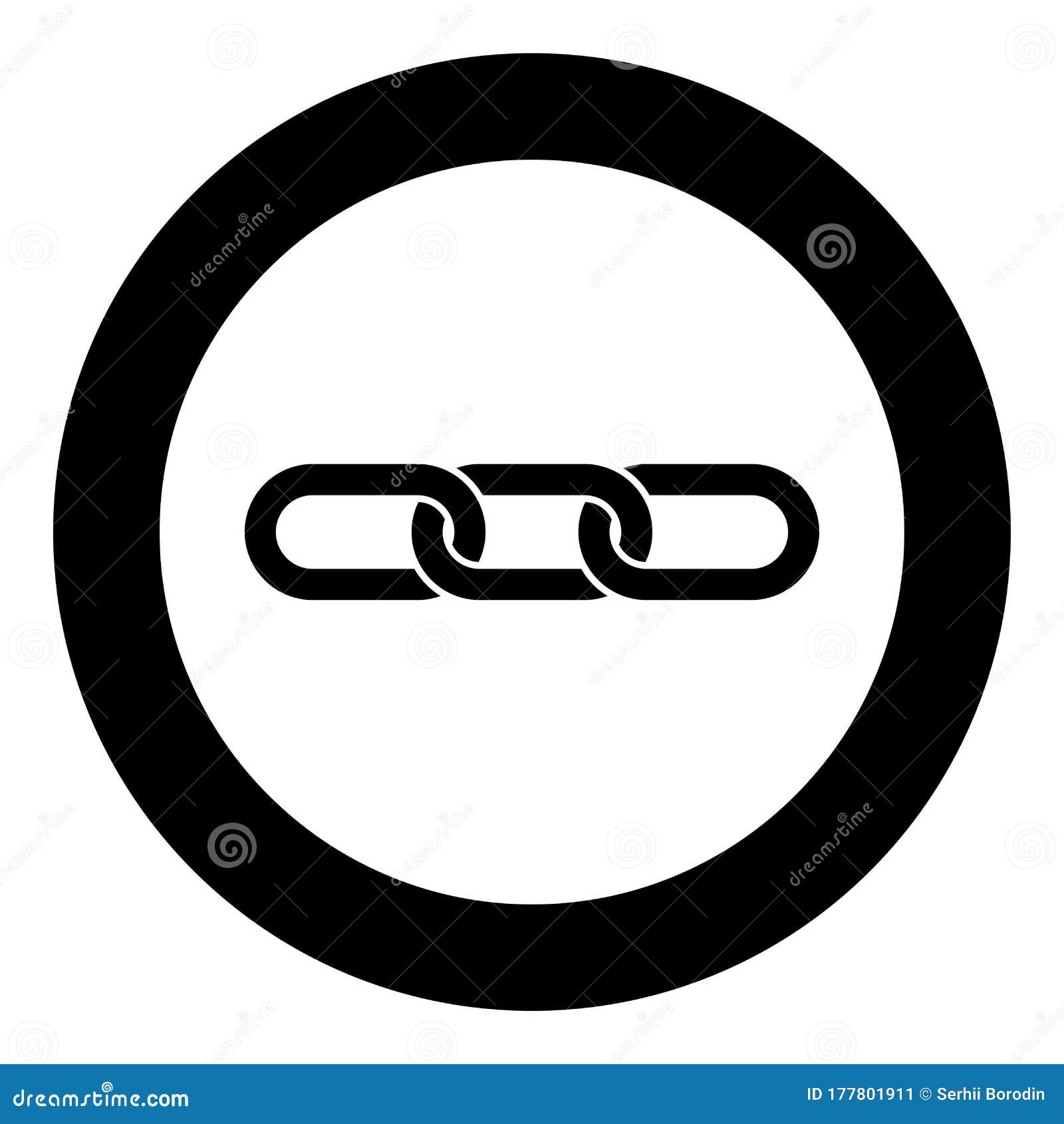 Chain Links Interlock Icon in Circle Round Black Color Vector ...