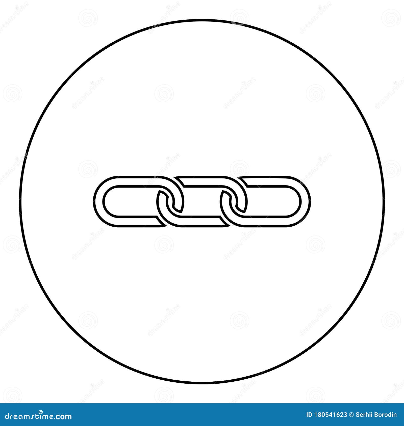 Chain Links Interlock Icon in Circle Round Outline Black Color Vector ...
