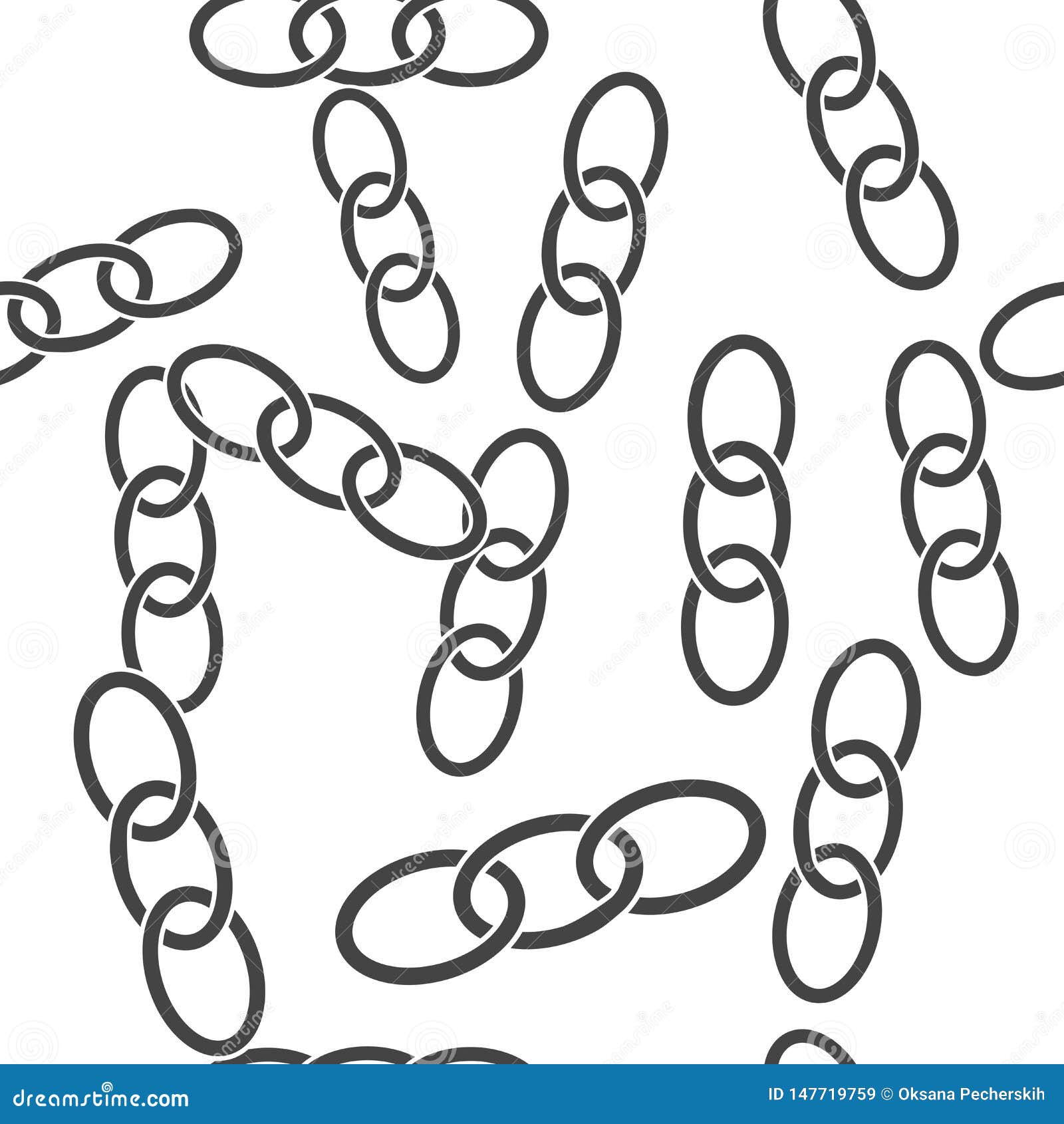 Chain, Chain Links Seamless Pattern on a White Background Stock Vector ...