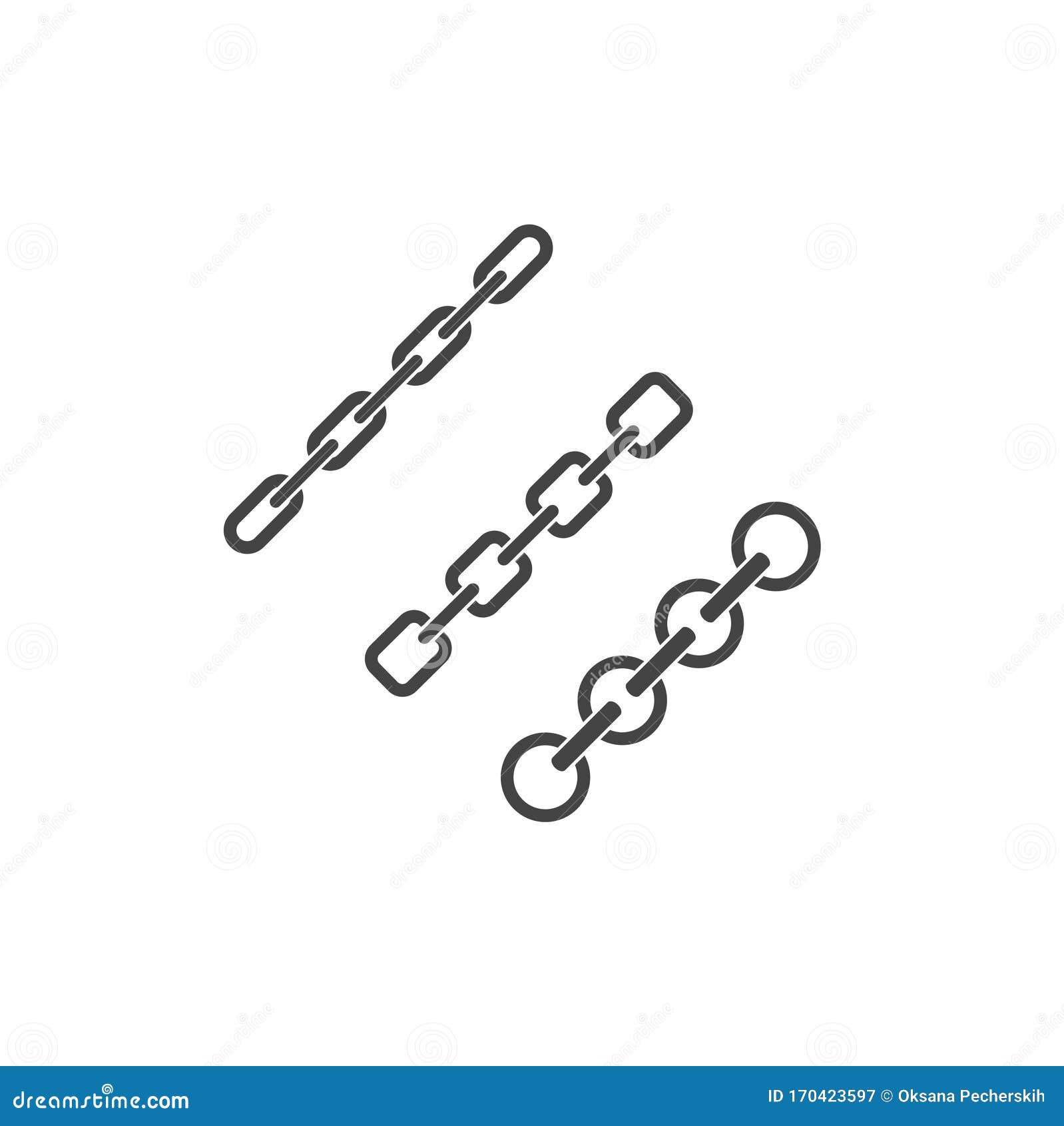 Chain Links Vector Icon on White Isolated Background. Stock Vector ...