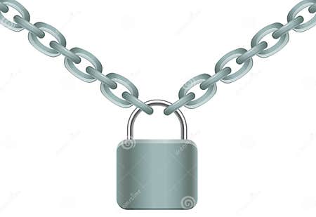Chain and lock stock vector. Illustration of symbol, lock - 13123682