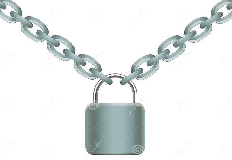 Chain and lock stock vector. Illustration of symbol, lock - 13123682