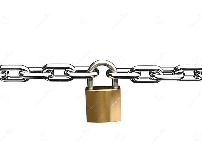 Chain lock stock illustration. Illustration of metal, chain - 3376215