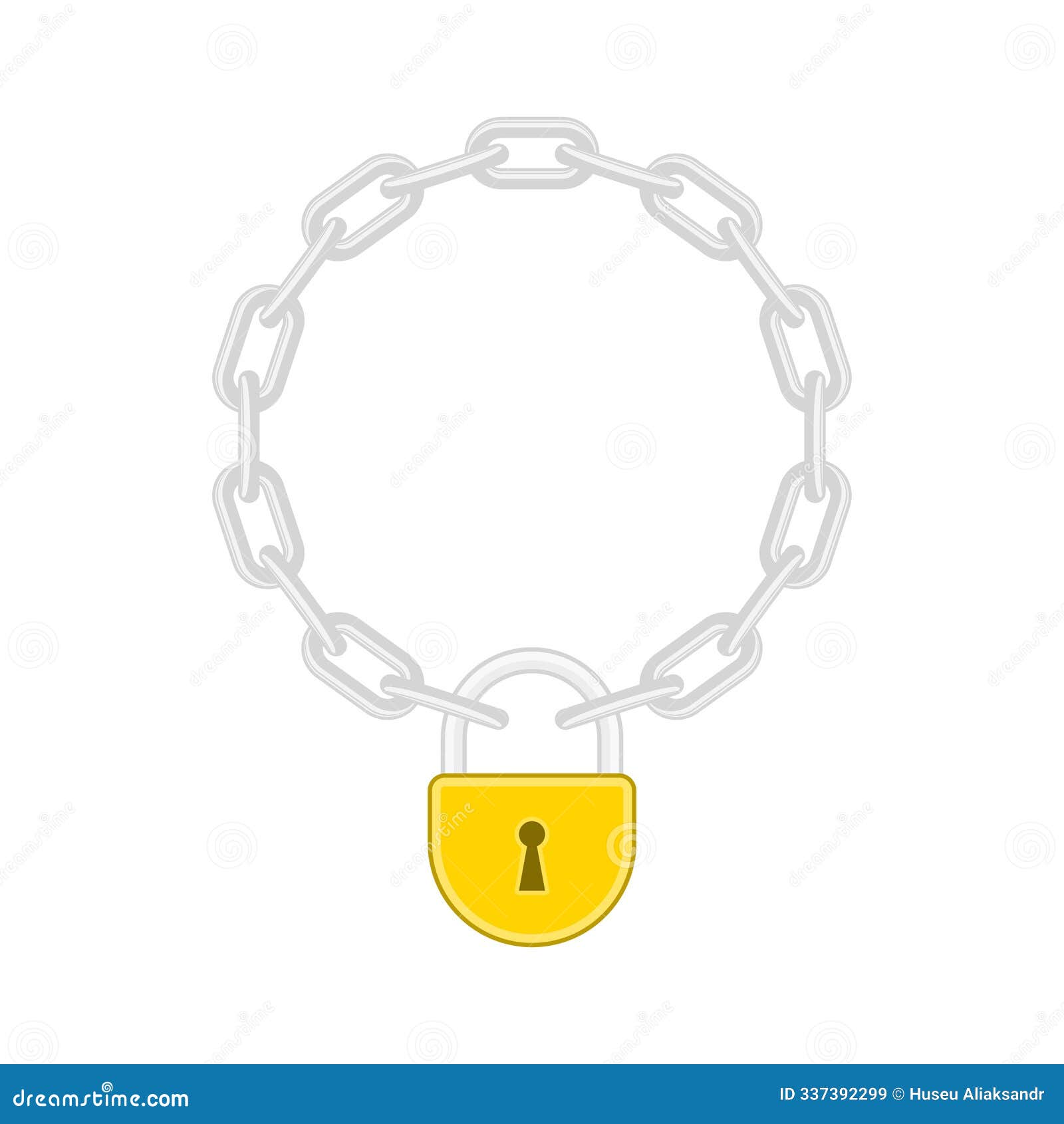 Chain with lock stock illustration. Illustration of equipment - 337392299