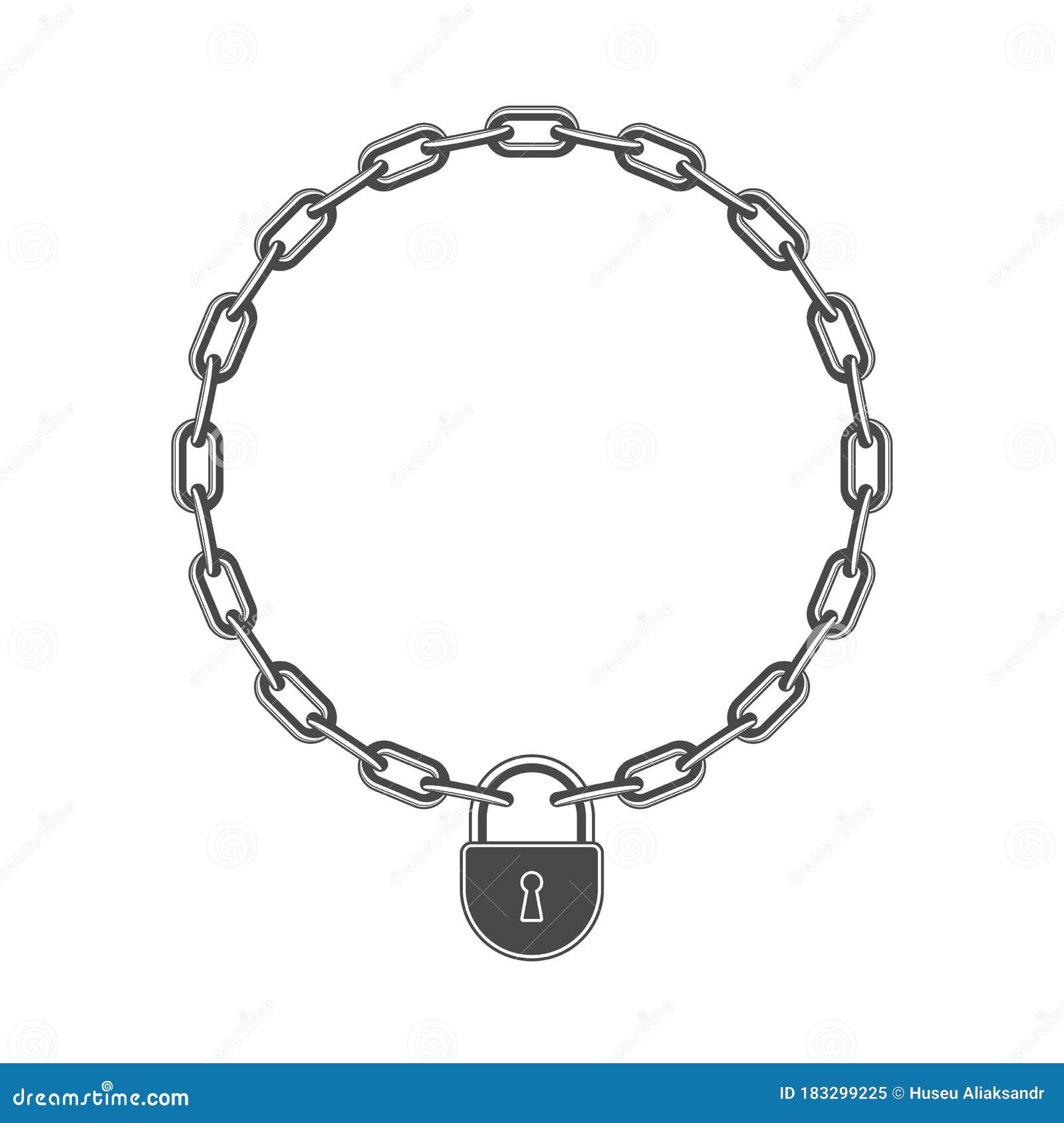 Chain with lock. stock vector. Illustration of protect - 183299225