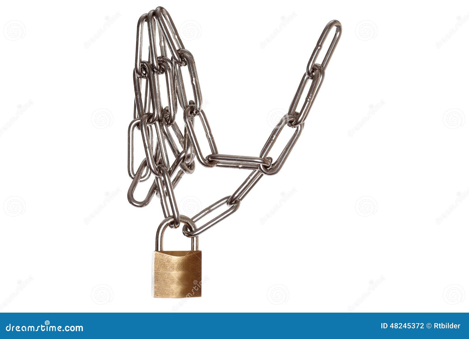 Chain and lock stock photo. Image of chrome, background - 48245372