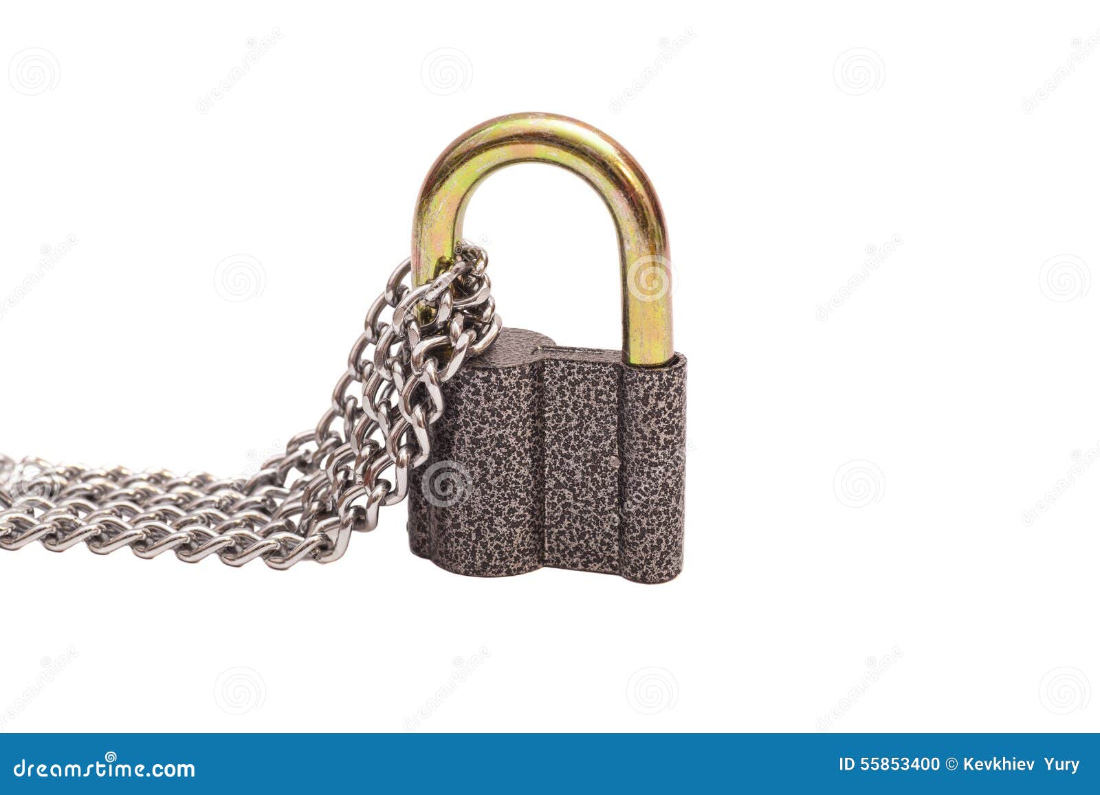 Chain and lock stock photo. Image of chrome, object, design - 55853400