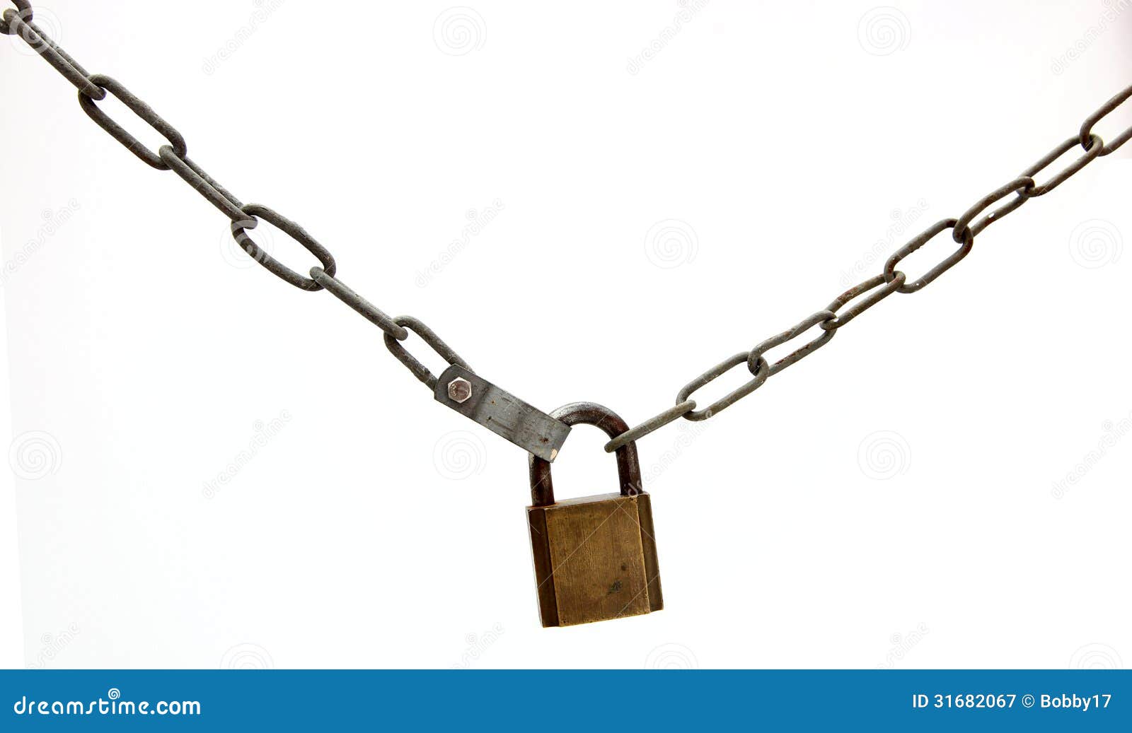 Chain with lock stock image. Image of isolated, locked - 31682067