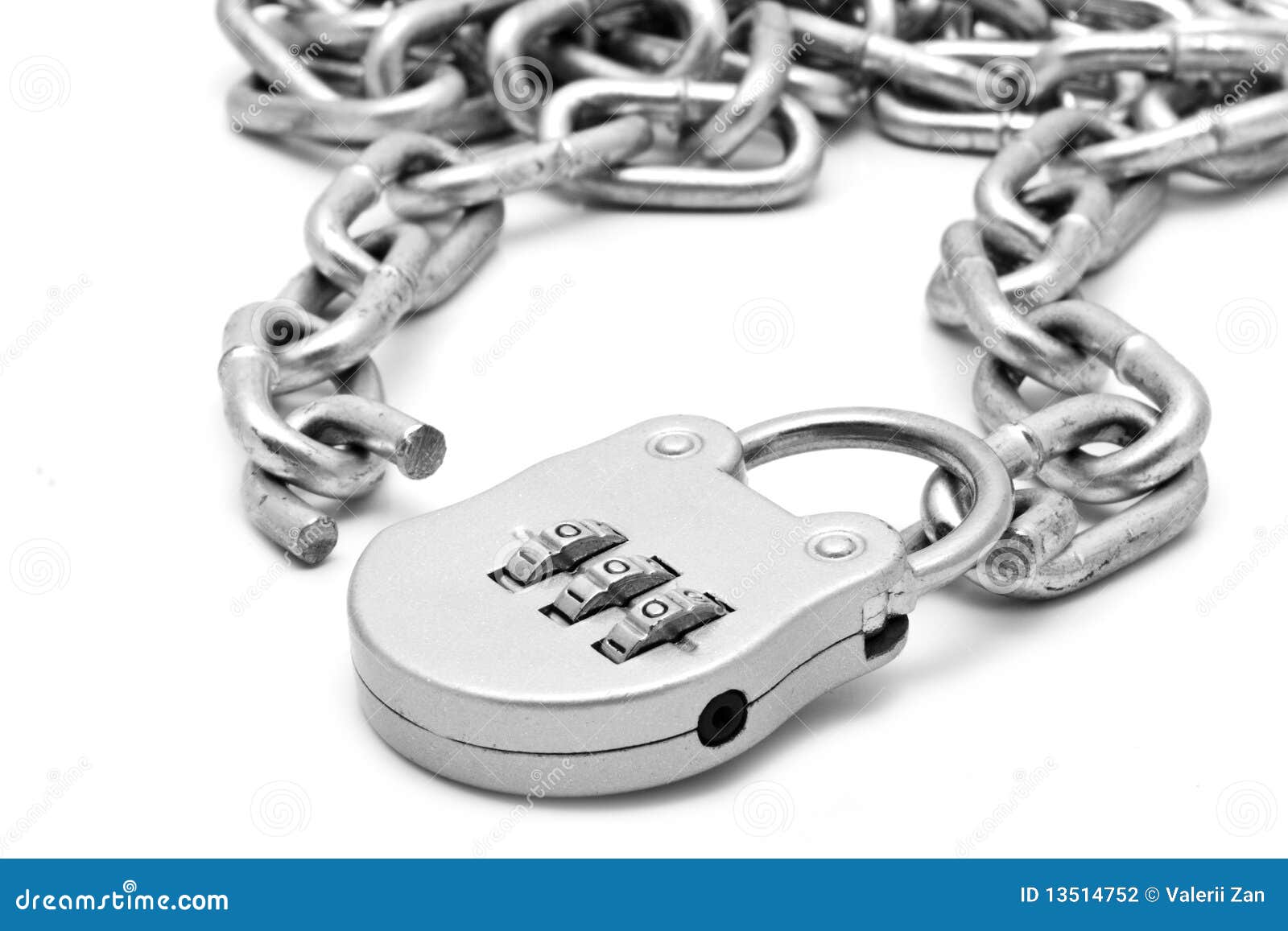 Chain and Lock on a White Background Stock Photo - Image of conceptual ...