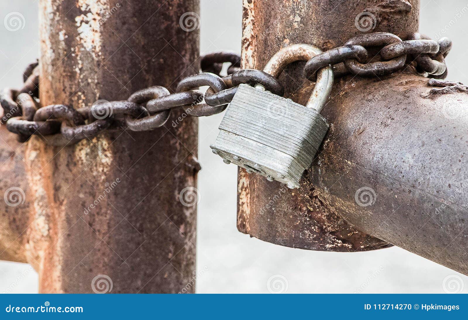 Chain Locked with a Padlock Stock Photo - Image of excellent, secures ...