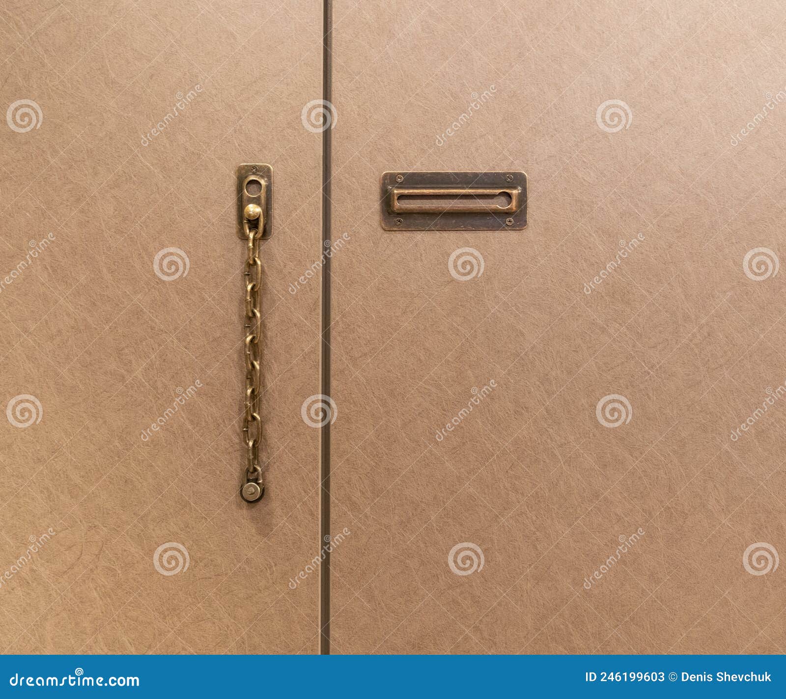 Chain for Locking the Door in the Open State Stock Image - Image of ...