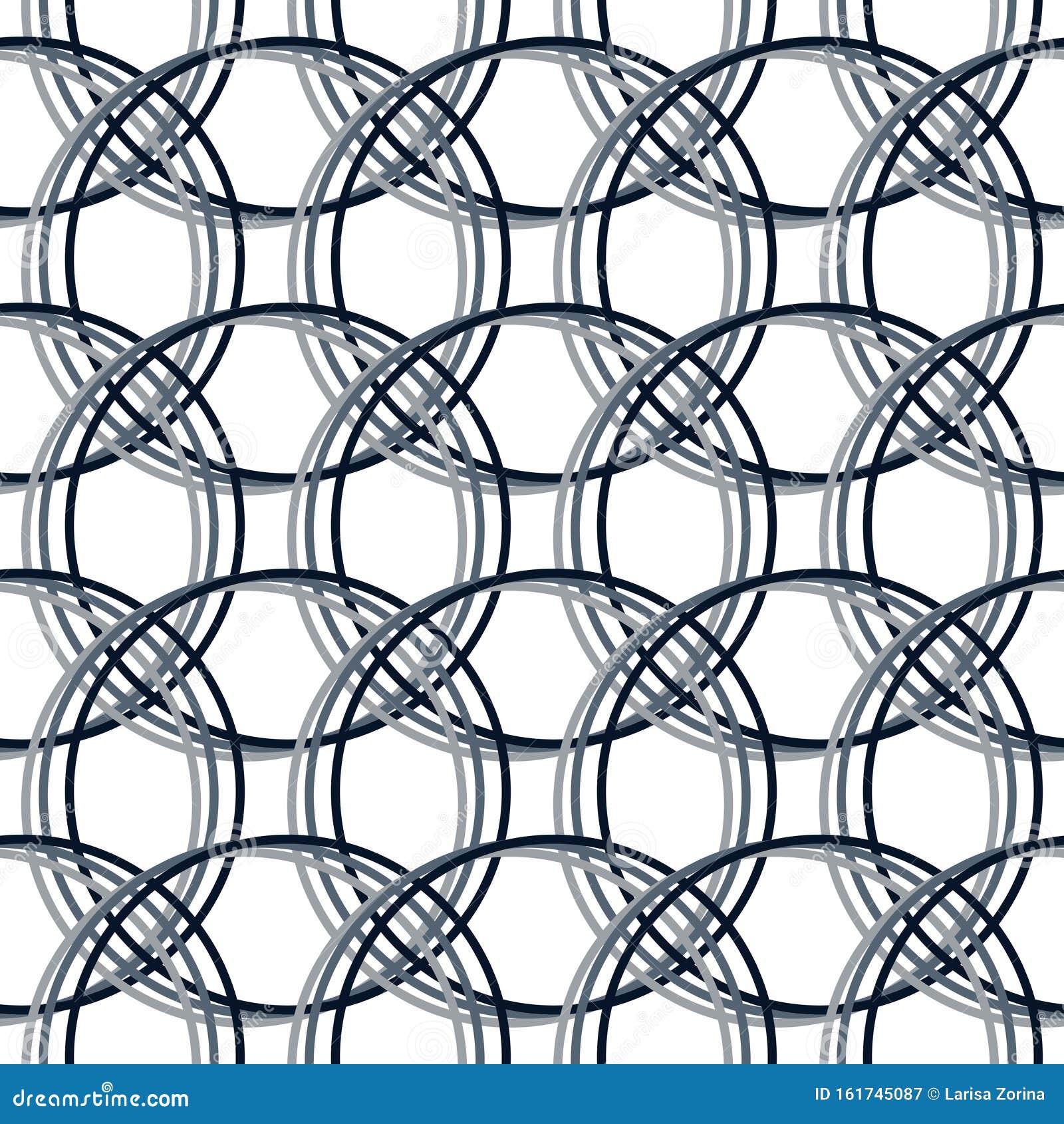 Chain Mail, Ring or Circles Trance Seamless Pattern. Cell Effect ...