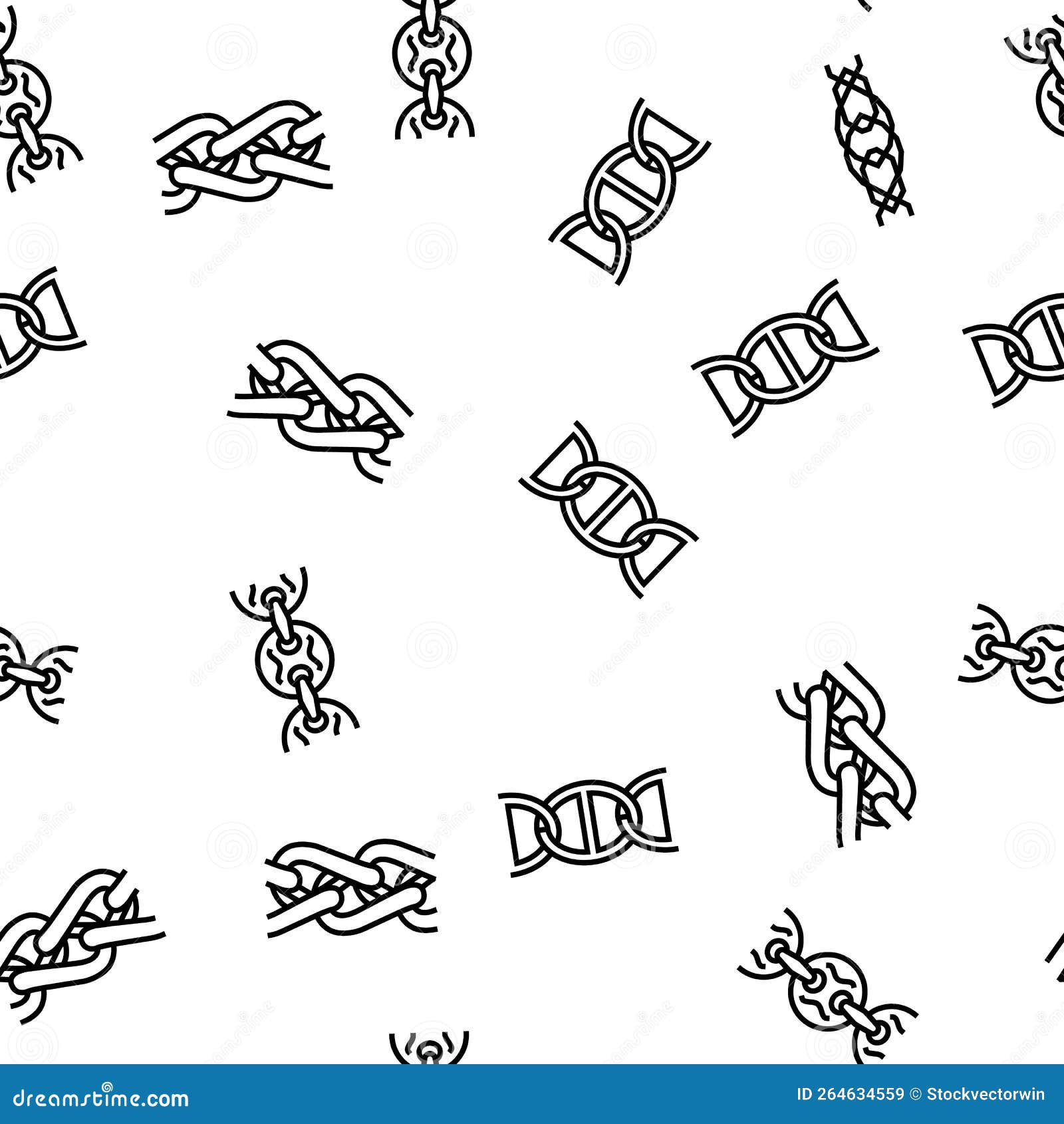 Chain Metal Connection Link Vector Seamless Pattern Stock Vector ...