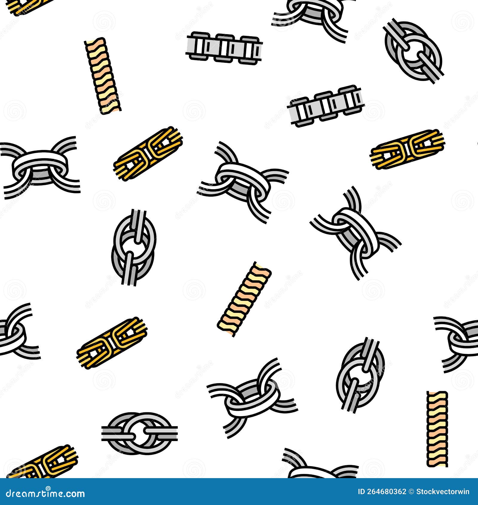 Chain Metal Connection Link Vector Seamless Pattern Stock Vector ...