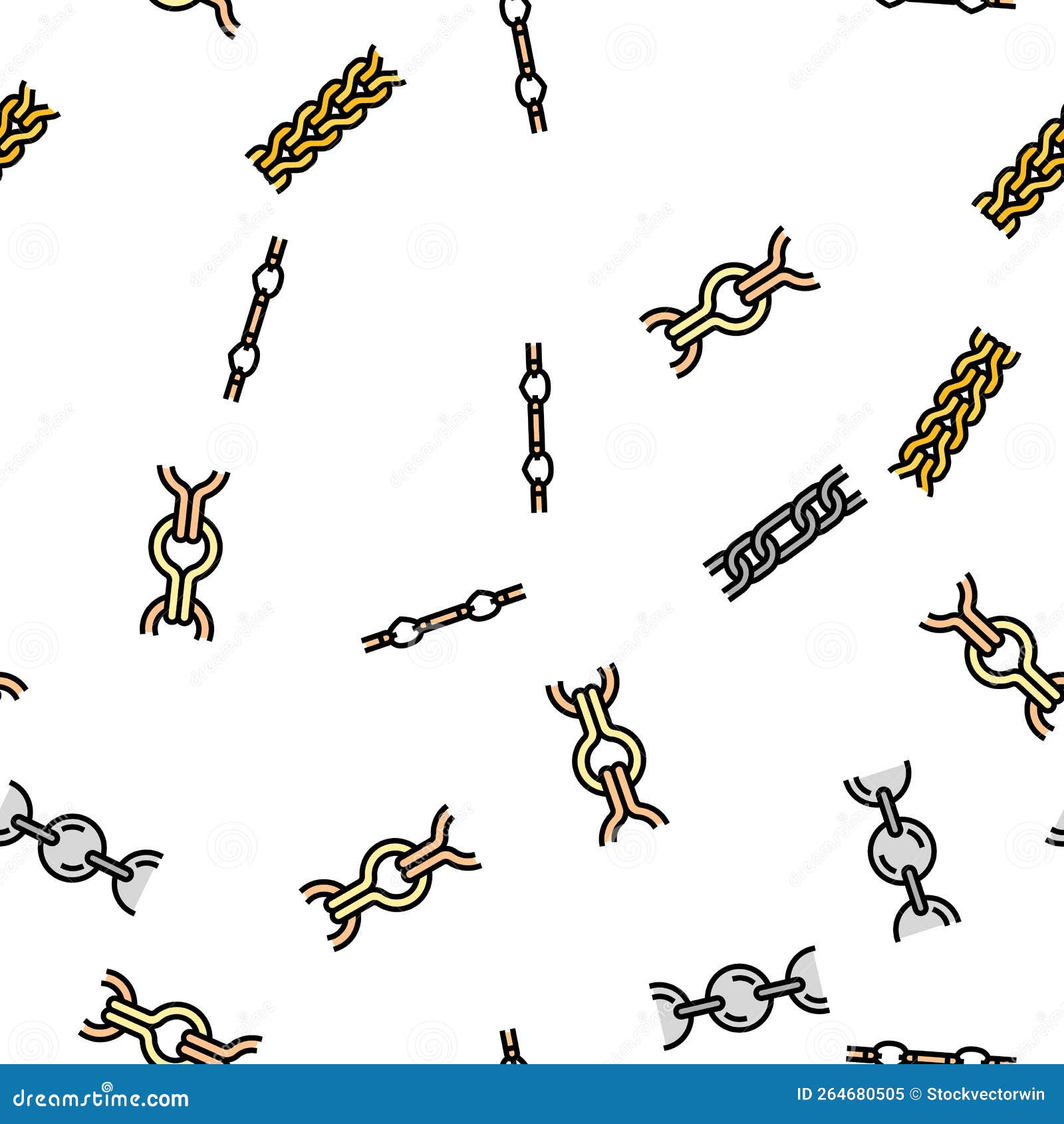 Chain Metal Connection Link Vector Seamless Pattern Stock Vector ...