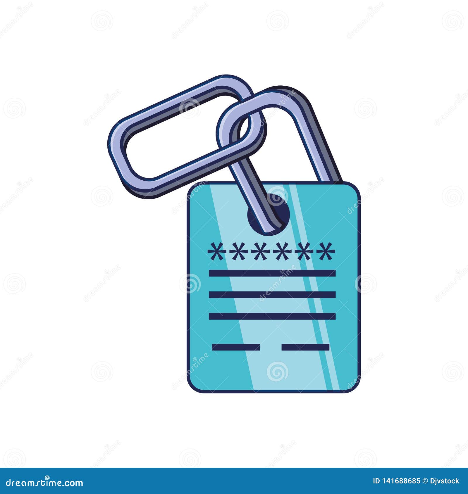 Chain Metal with Document and Password Stock Vector - Illustration of ...