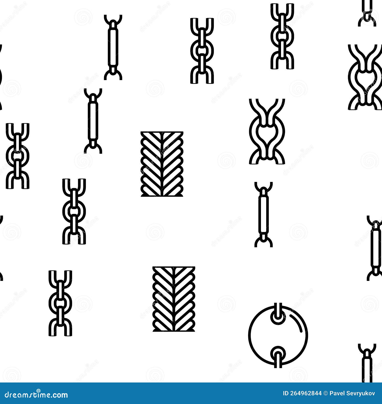 Chain Metal Link Vector Seamless Pattern Stock Vector - Illustration of ...