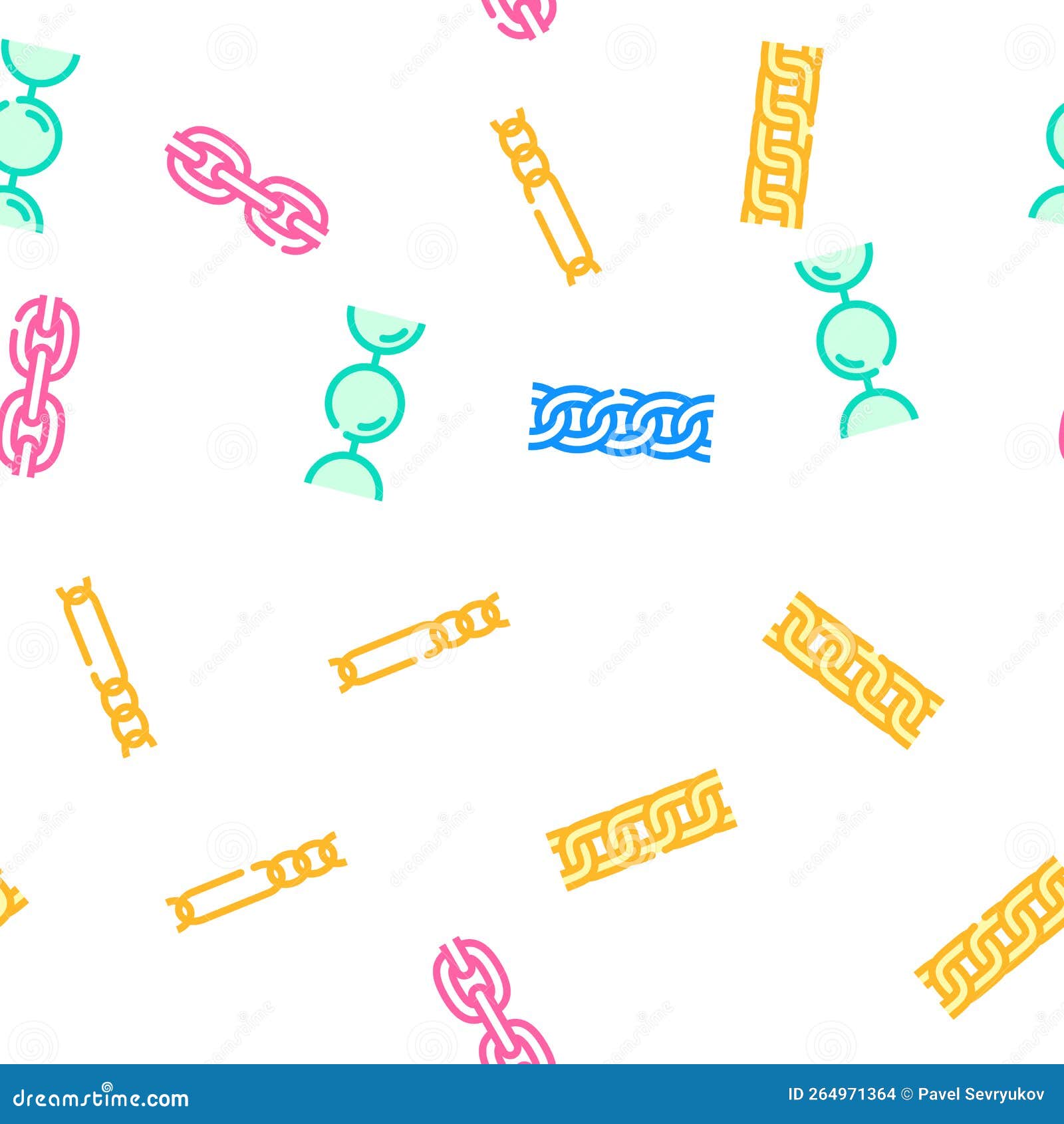 Chain Metal Link Vector Seamless Pattern Stock Vector - Illustration of ...