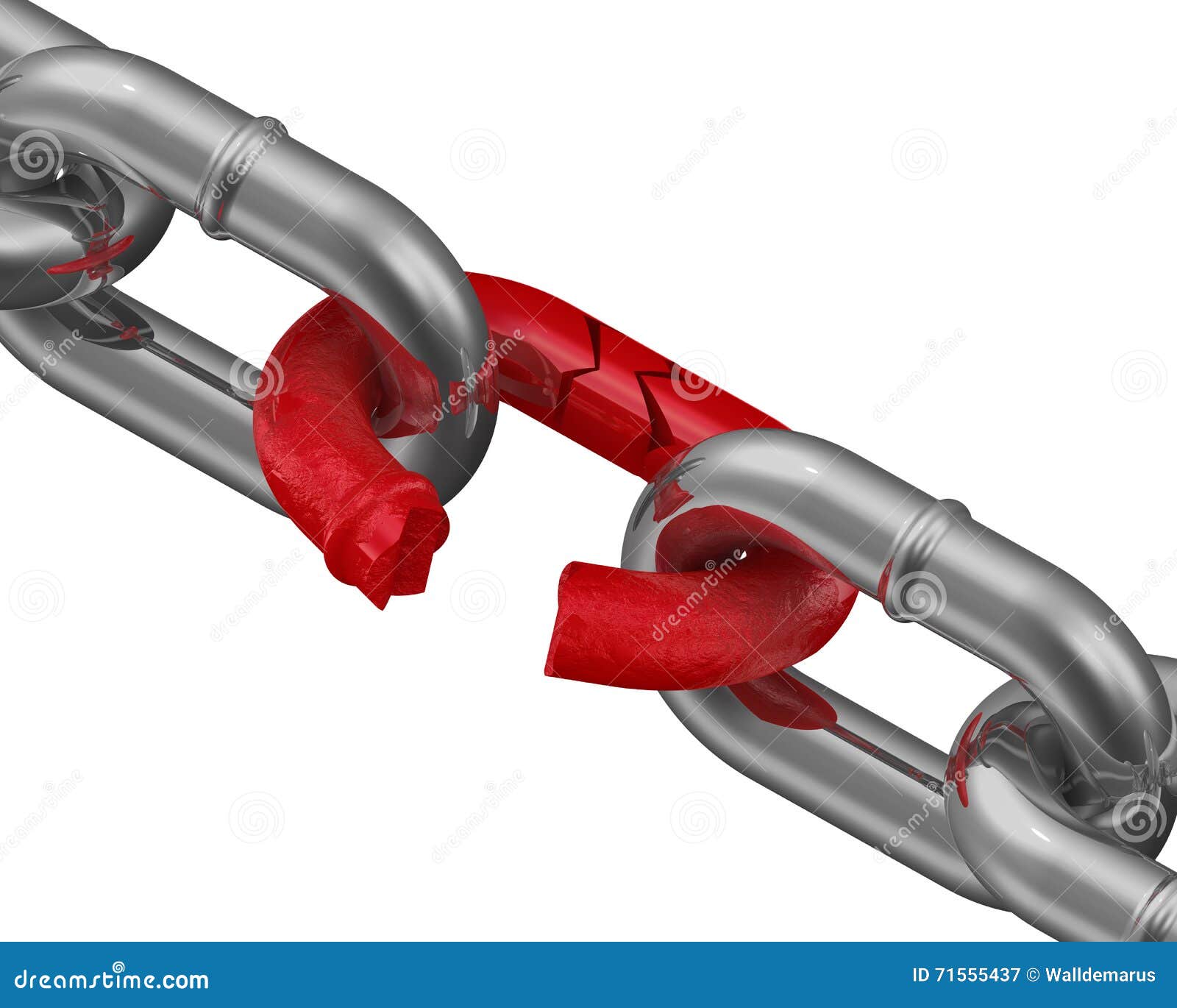 Chain Metal. the Weakest Link Stock Illustration - Illustration of ...