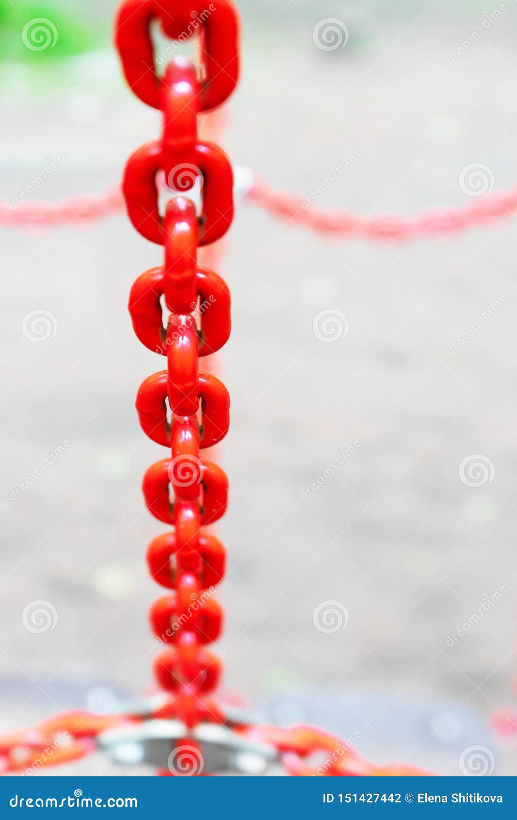 The Chain is Metallic, Painted Red. Stock Photo - Image of connection ...
