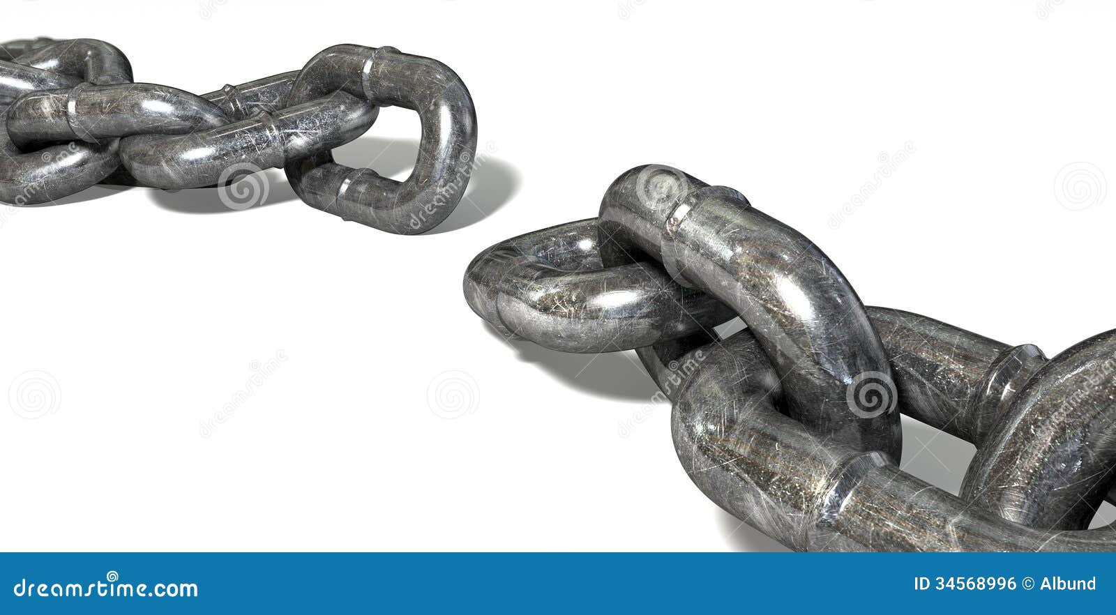 Chain Missing Link Apart stock illustration. Illustration of conundrum ...