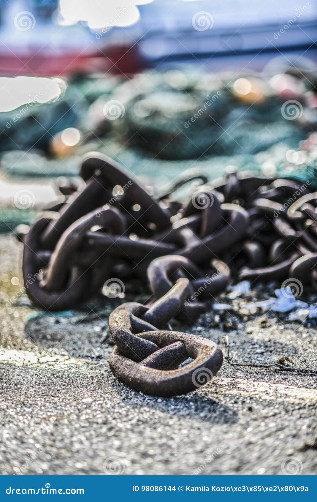 A Chain Mooring on the Waterfront in Norway. Stock Photo - Image of ...