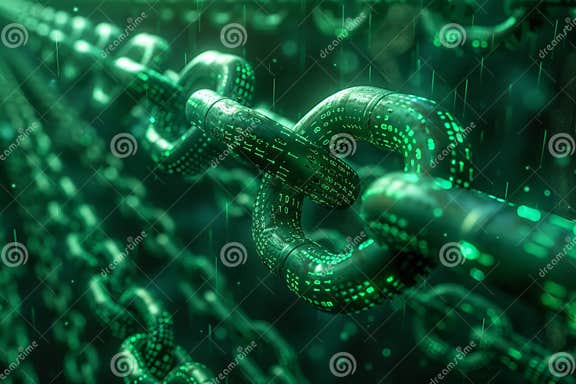 Chain of Network Connections, Block Chain Concept, Digital Security ...