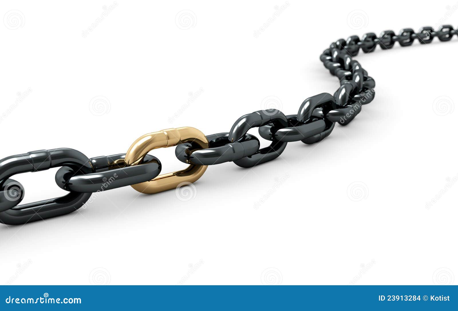 Chain with One Shiny Golden Link Stock Illustration - Illustration of ...