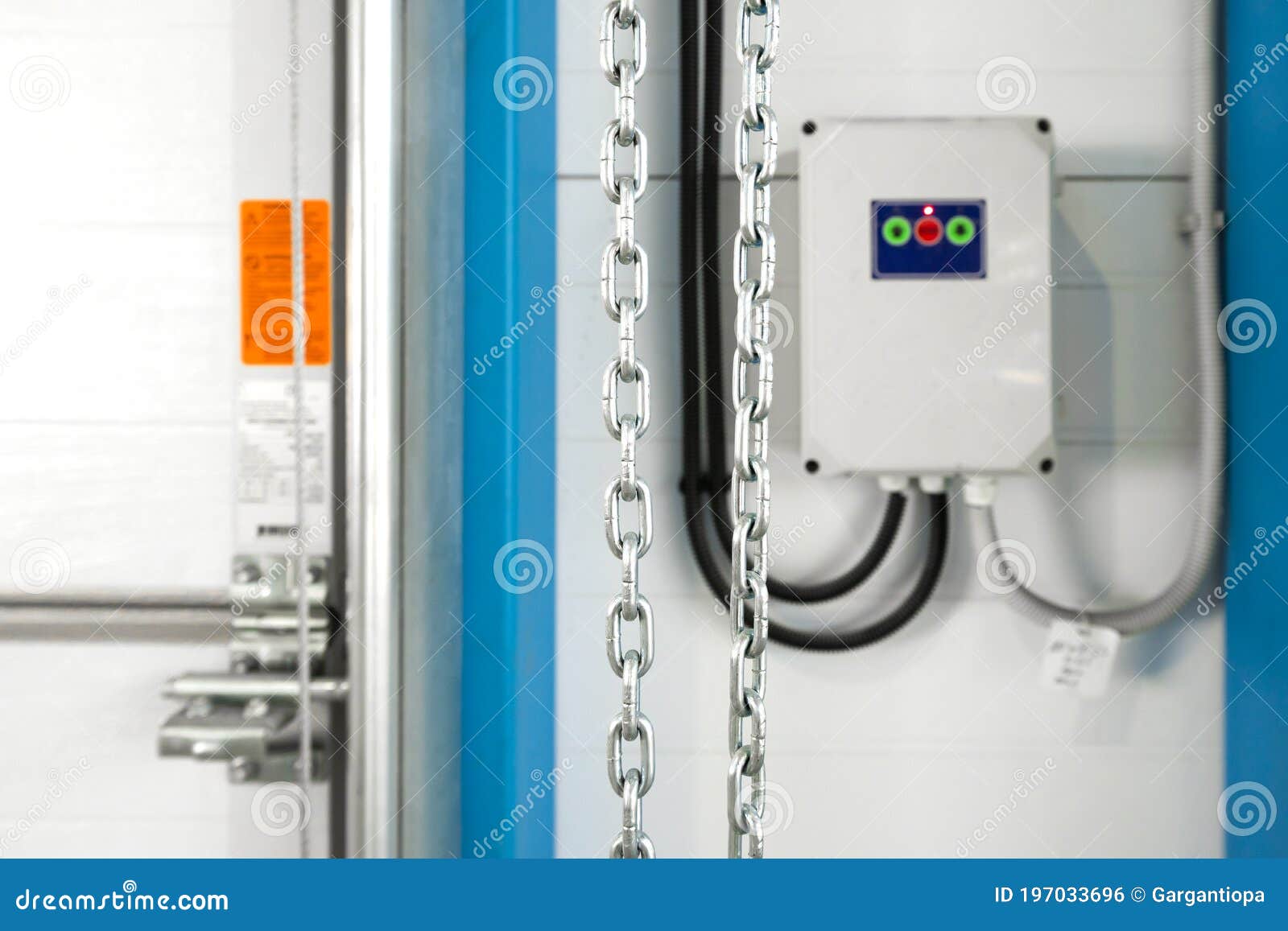 Chain for Open and Close Steel Shutter Door in Cargo Terminal Stock ...