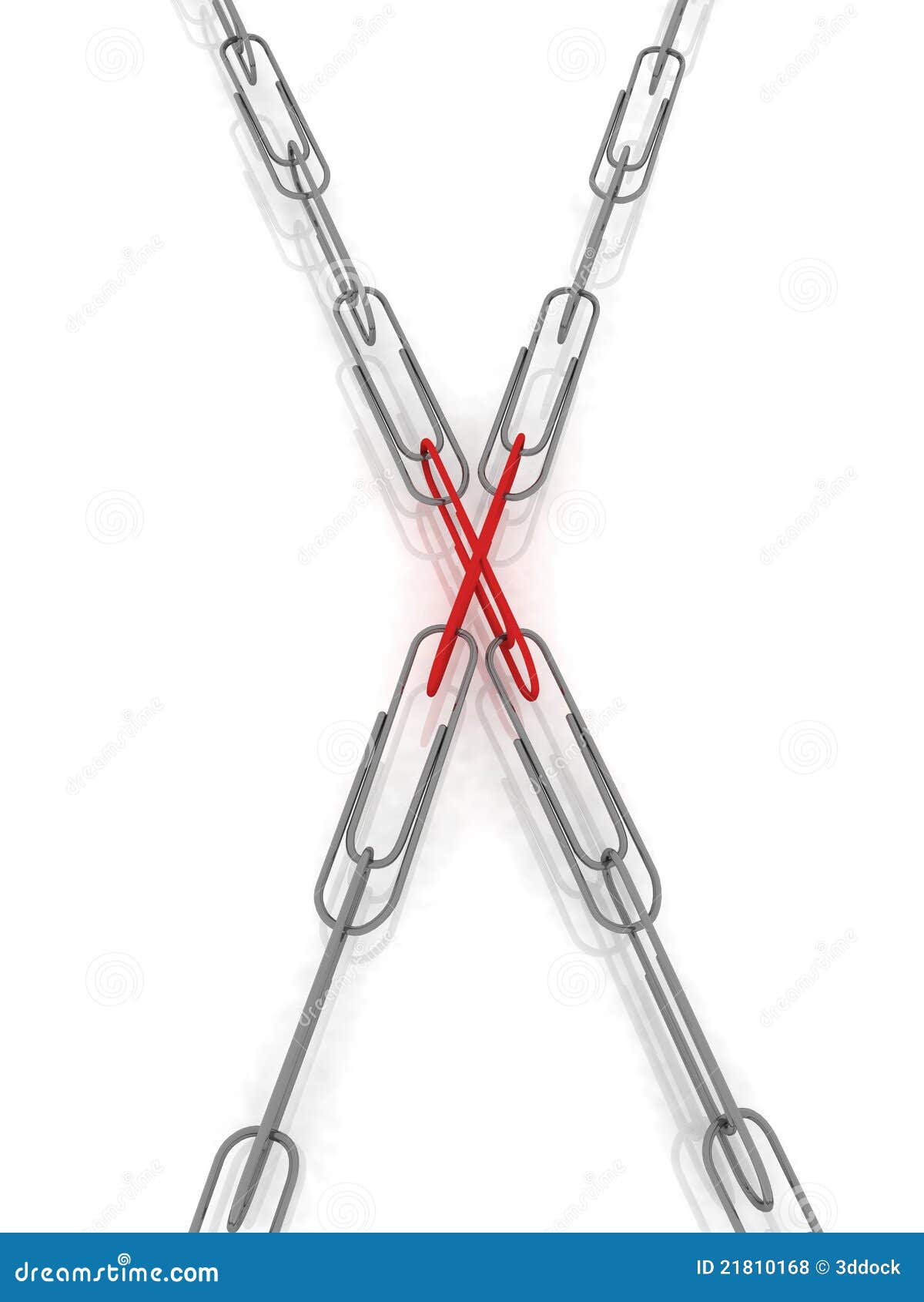 Chain of paper clips stock illustration. Illustration of steel - 21810168