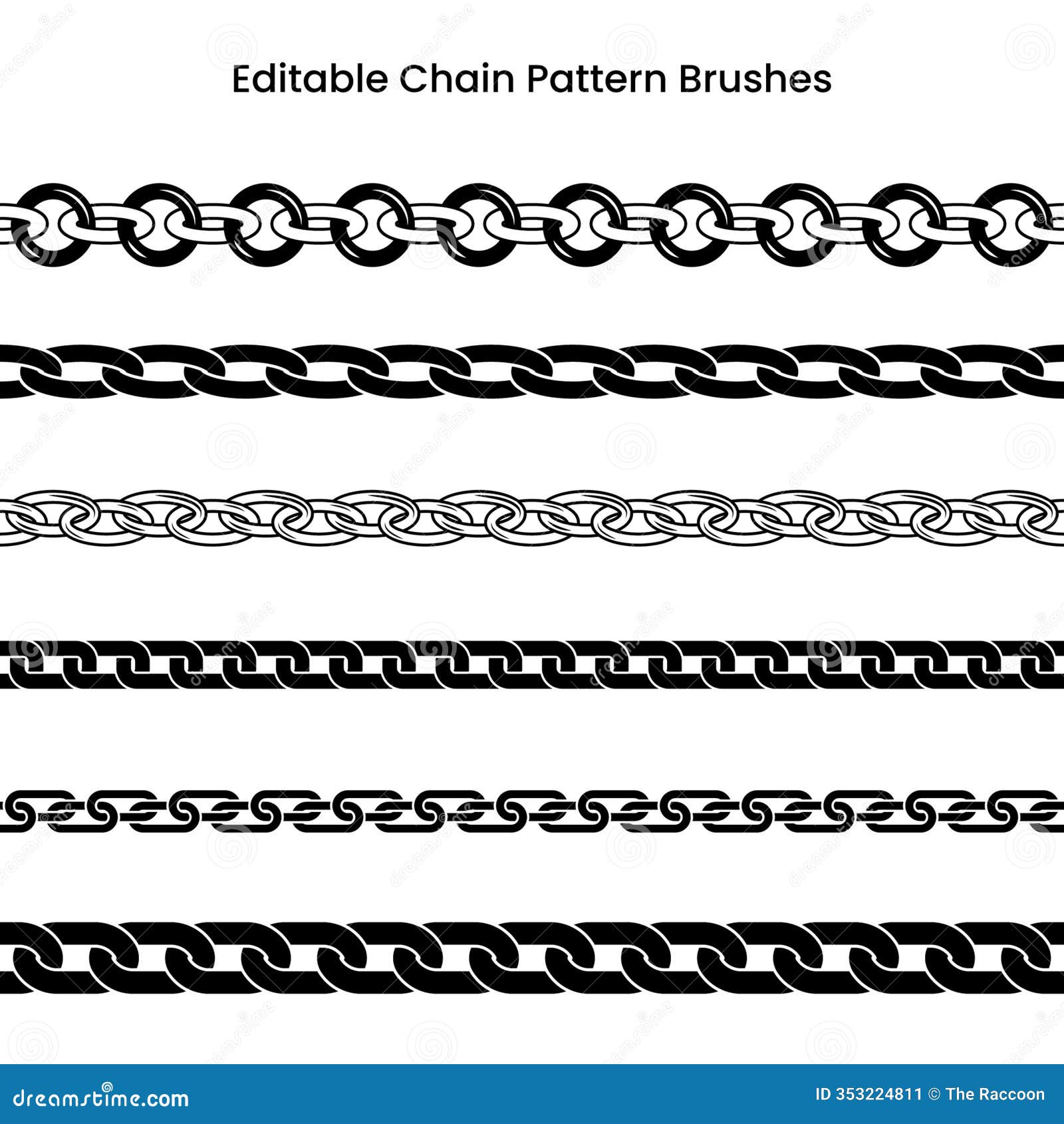 Chain Pattern Brushes Editable Template Vector File Stock Vector ...
