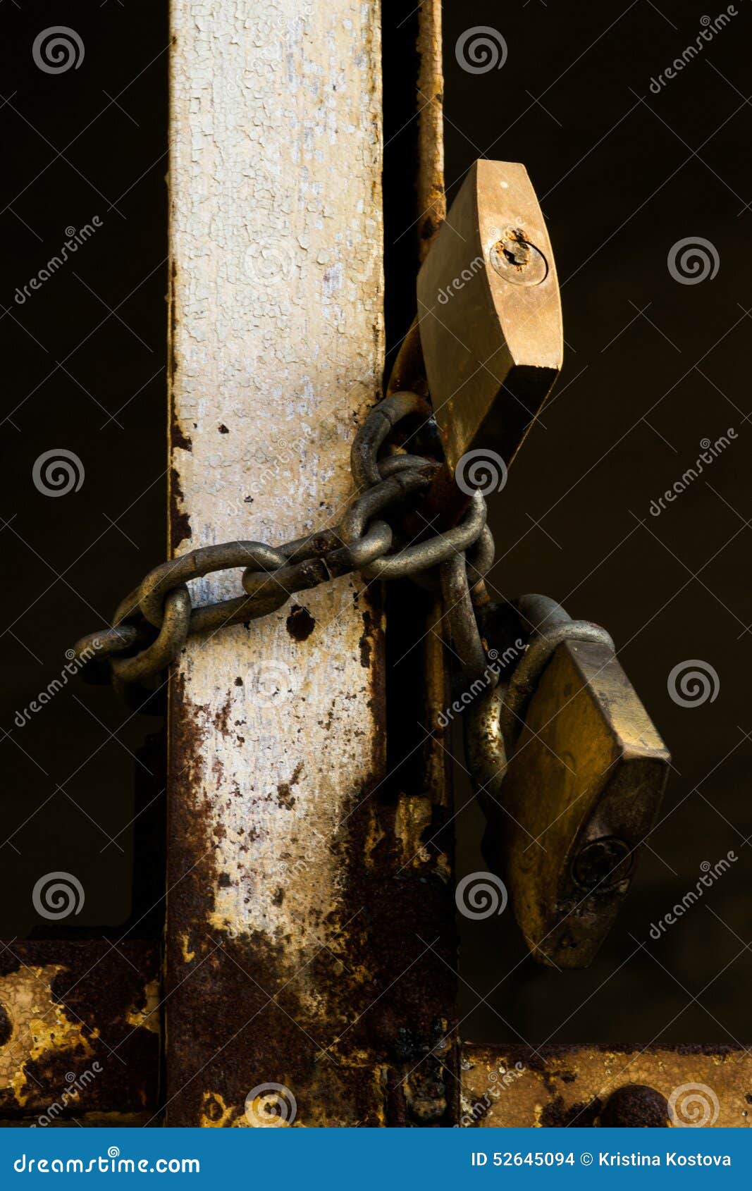 Chain and pod lock stock photo. Image of tied, detailed - 52645094