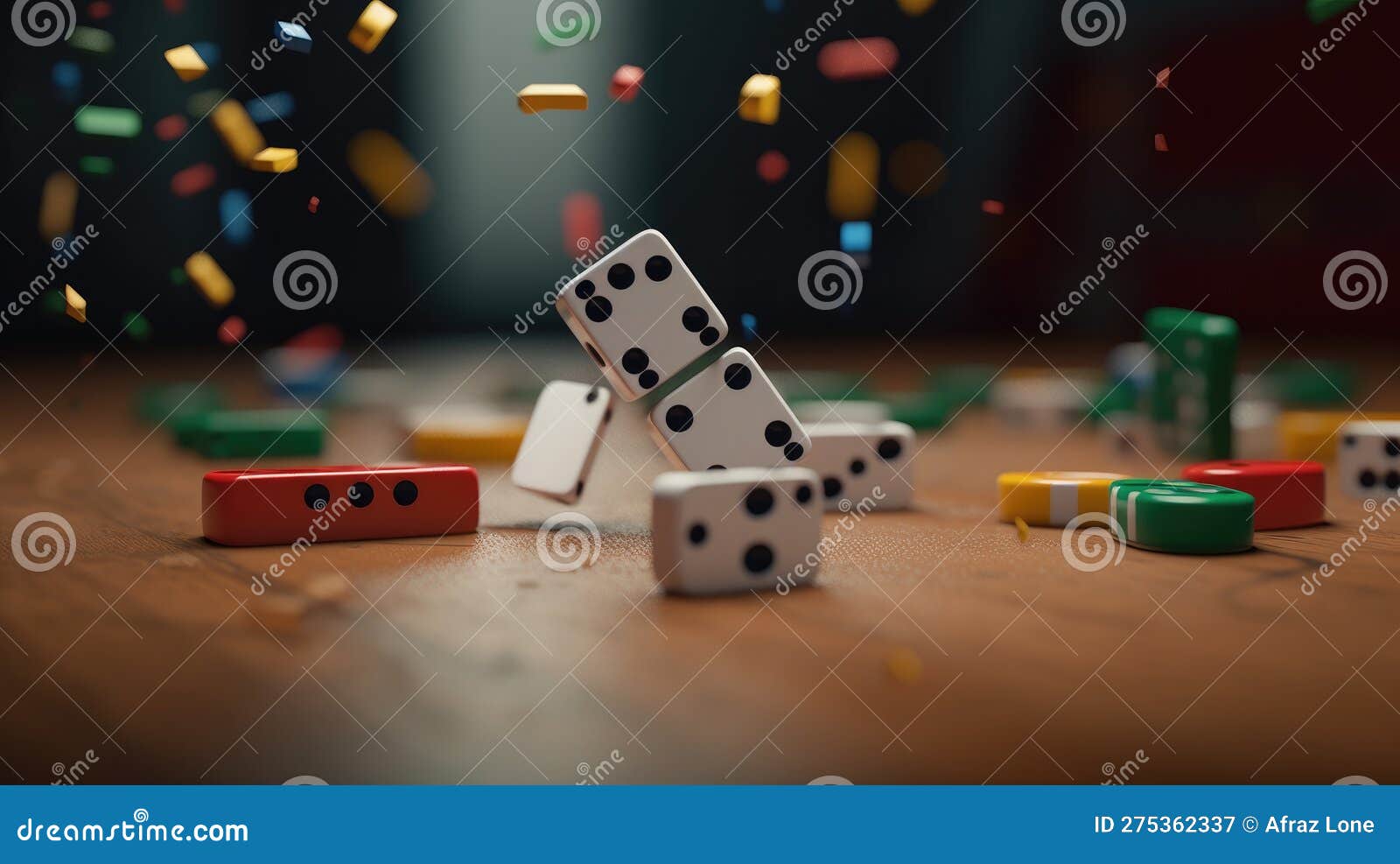 Falling Dominos - a Chain Reaction Game - AI Generated Stock ...