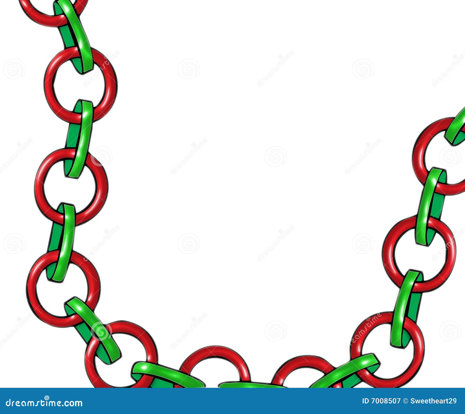 Chain with Red and Green Rings Stock Illustration - Illustration of ...
