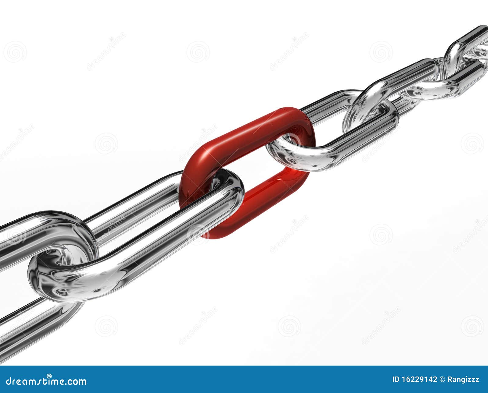 Chain with red link stock illustration. Illustration of heavy - 16229142
