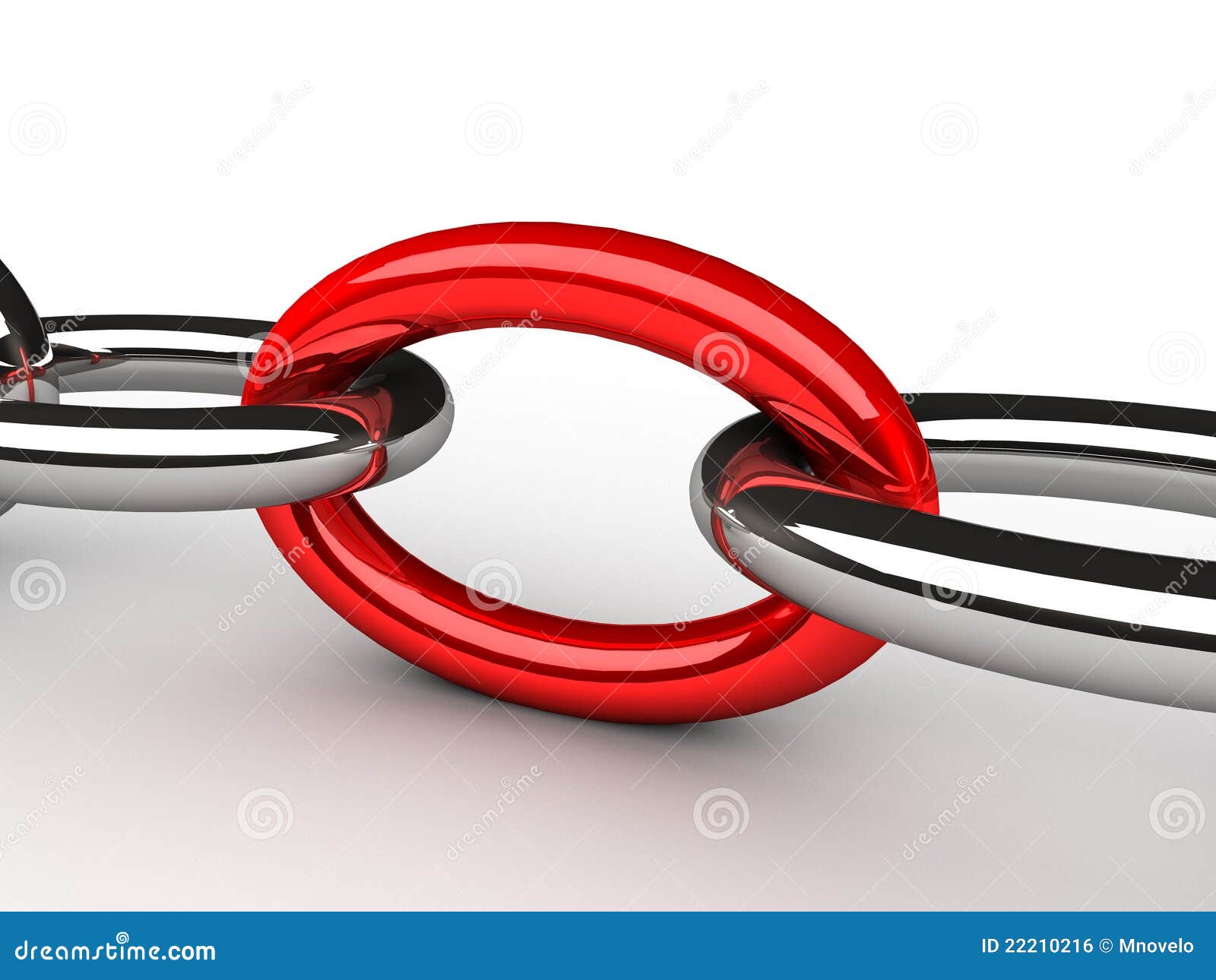 Chain with red link stock illustration. Illustration of unique - 22210216