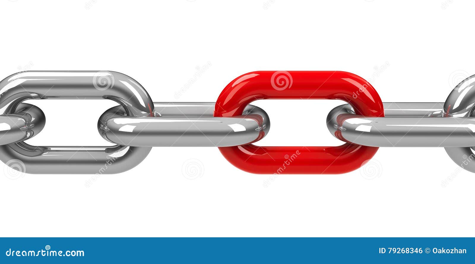 Chain with red link 2 stock illustration. Illustration of abstract ...