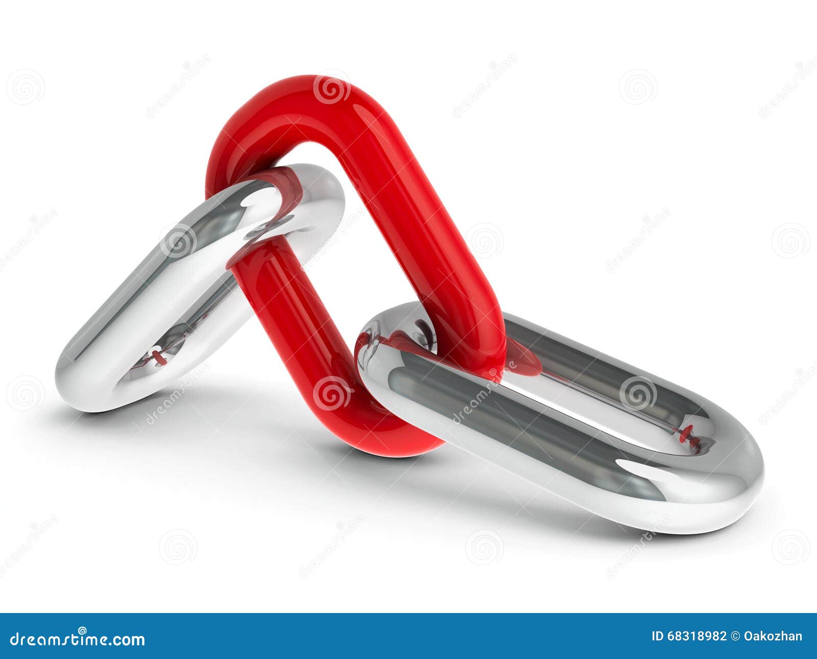 Chain with red link #2 stock illustration. Illustration of render ...