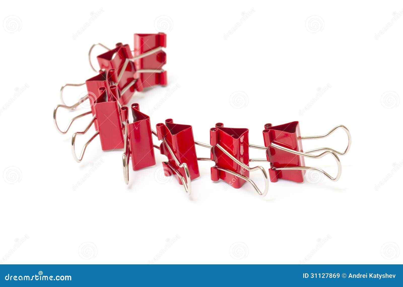Chain of Red Paper Clips Closeup Stock Image - Image of collection ...