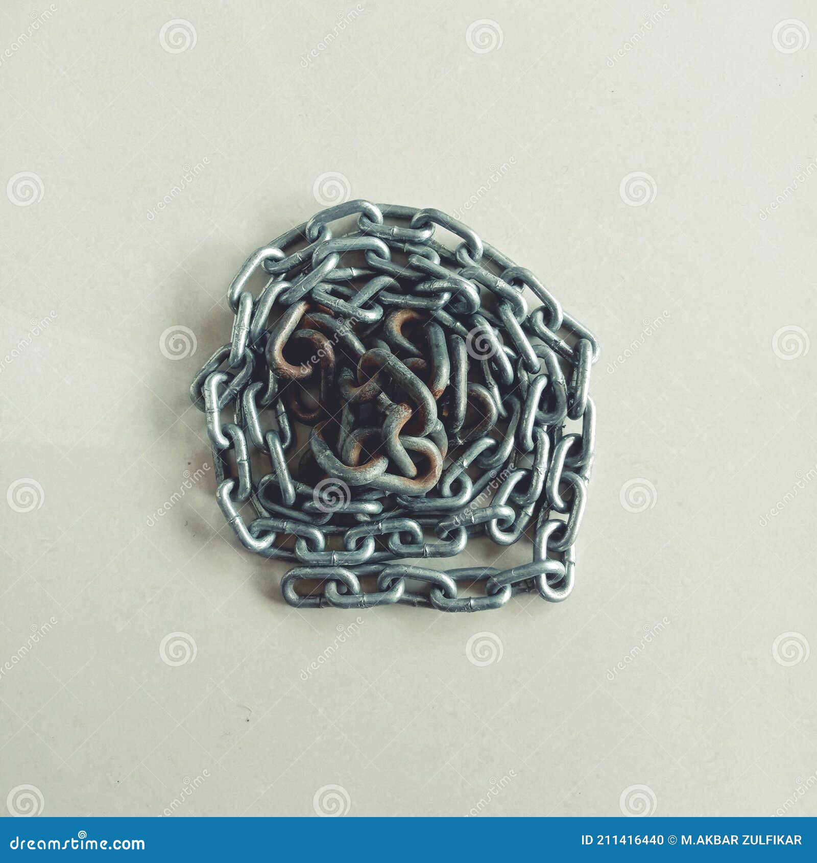 Chain Rolls on the Floor of the House Stock Photo - Image of ring ...