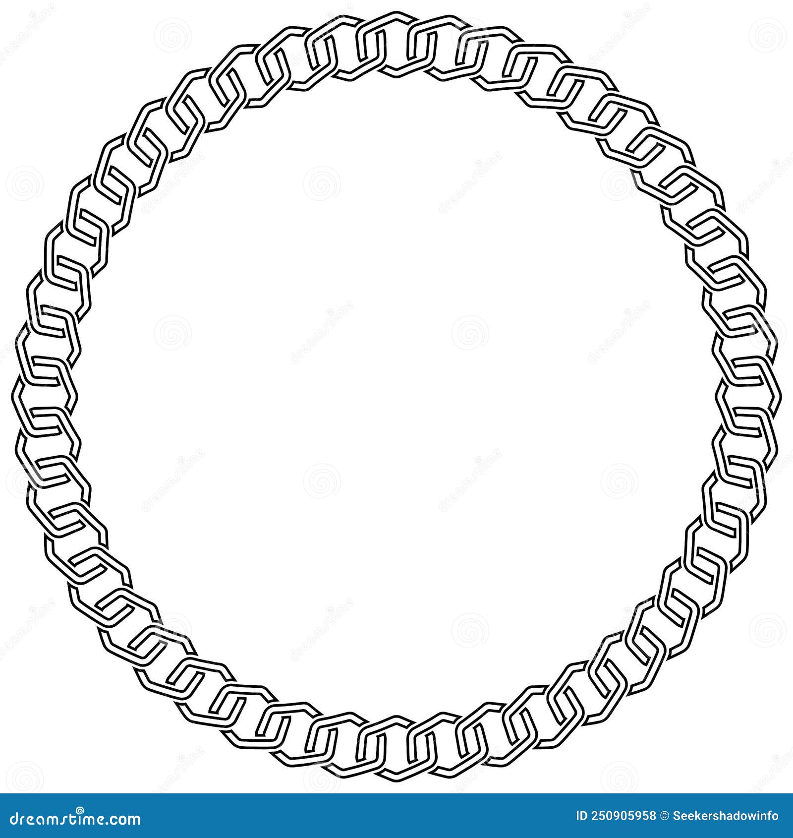 Chain Round Frame. Black Necklace Pattern Stock Vector - Illustration ...