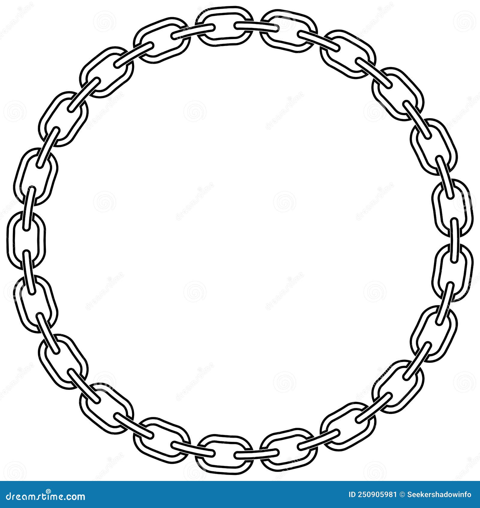 Chain Round Frame. Black Necklace Pattern Stock Vector - Illustration ...