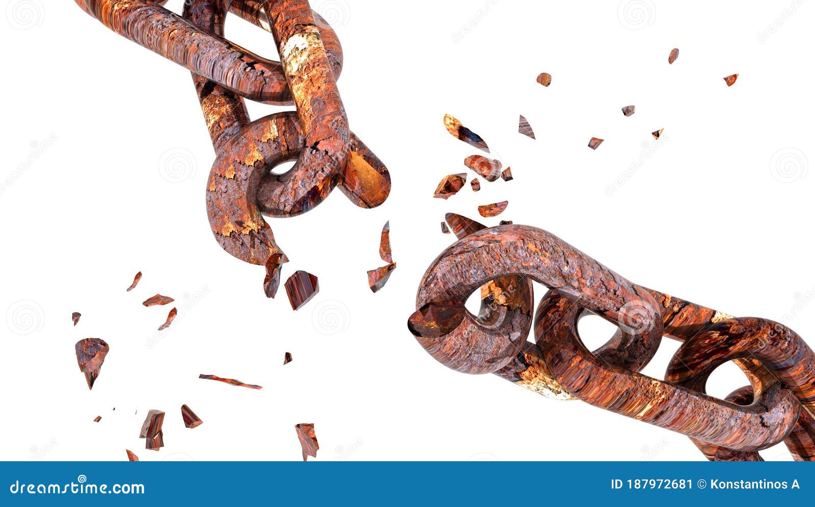 Chain Rusty Breaking Details Isolated for Background Crisis- 3d ...