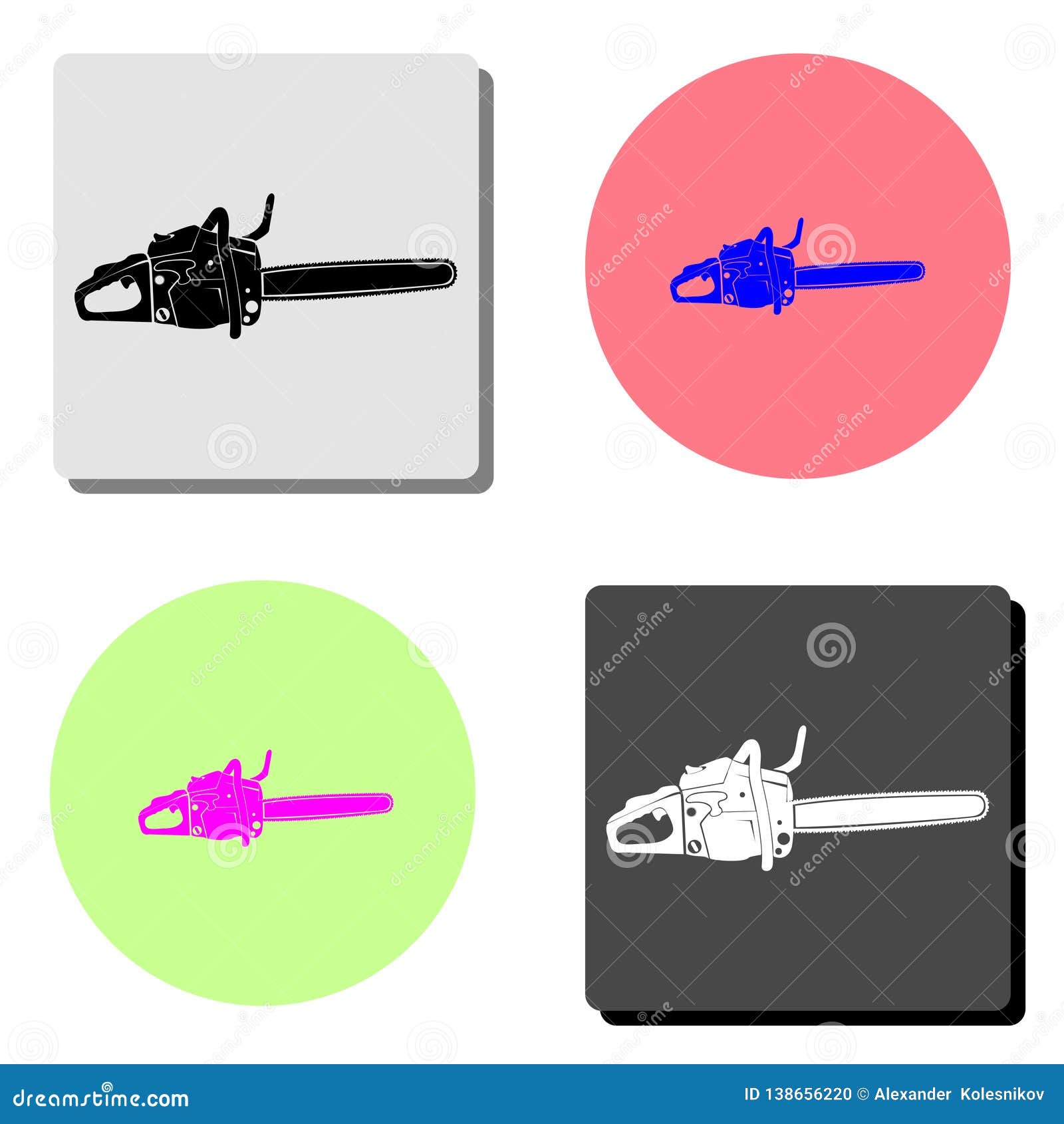Chain Saw. Flat Vector Icon Stock Vector - Illustration of elegant ...