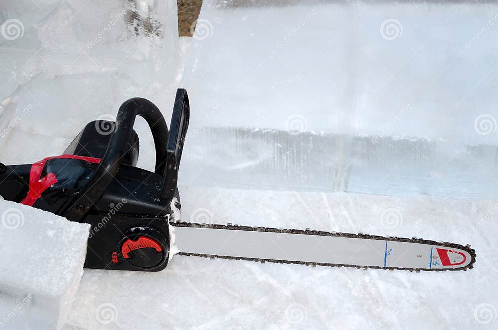 Chain saw and ice stock photo. Image of tools, stjoseph - 29583848
