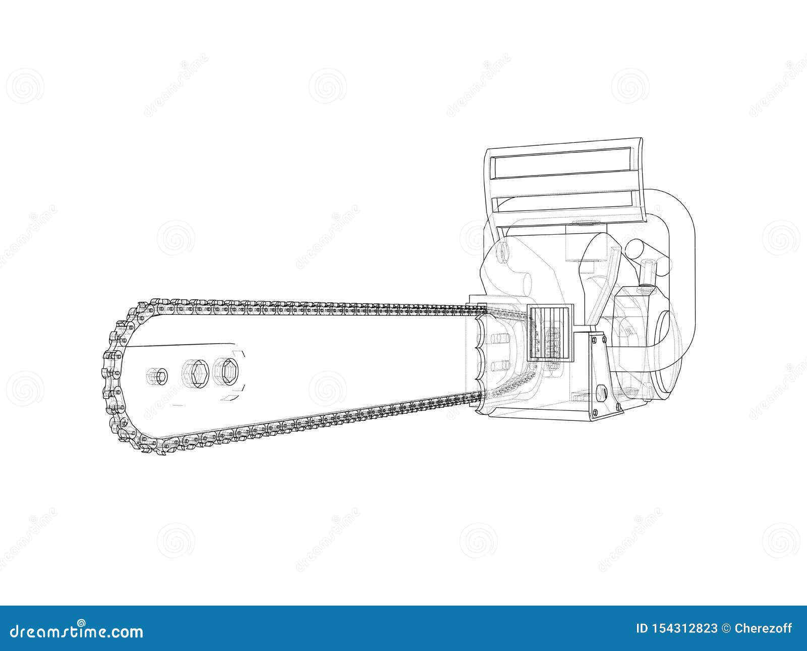 Chain Saw. Vector Rendering of 3d Stock Vector - Illustration of ...