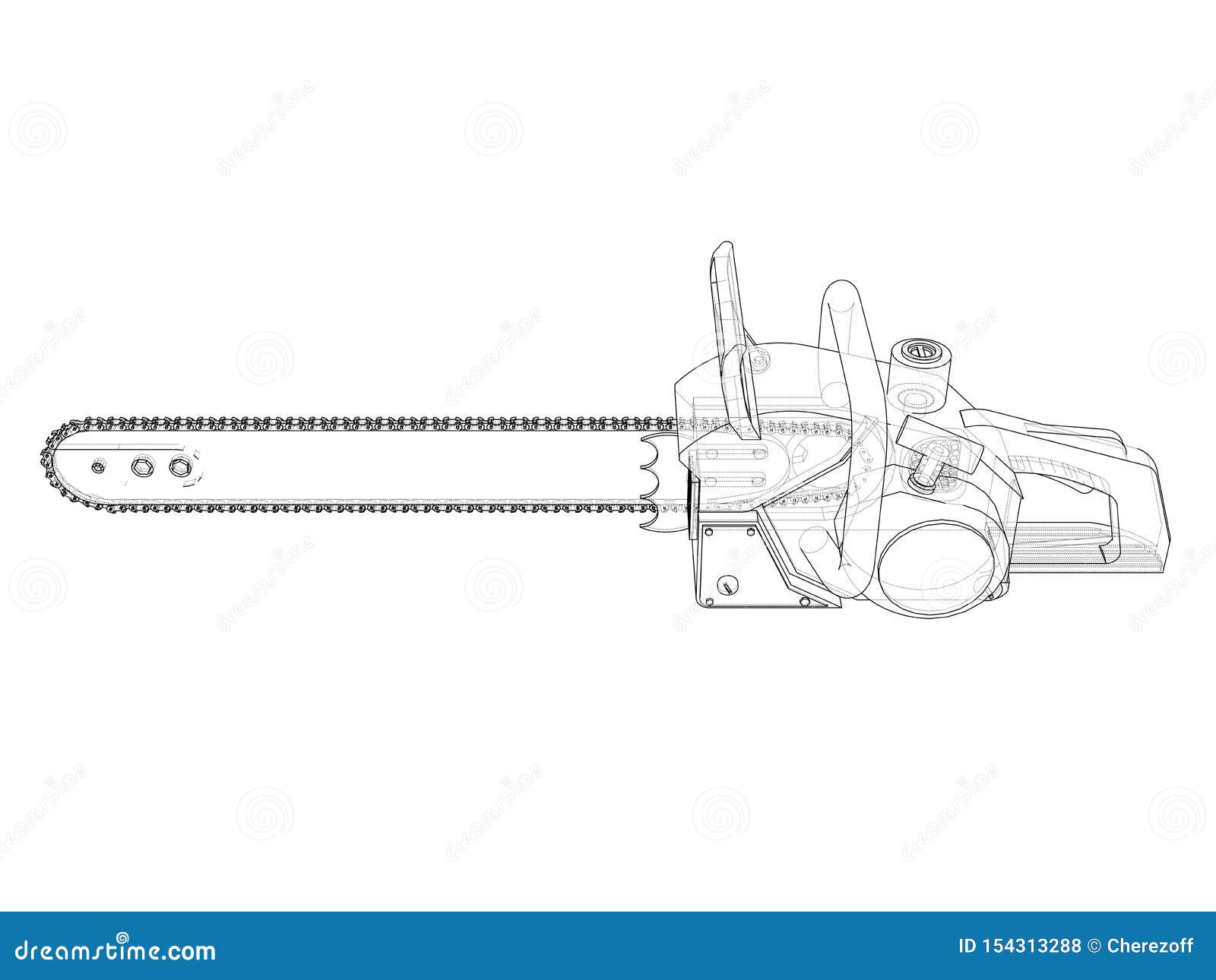 Chain Saw. Vector Rendering of 3d Stock Vector - Illustration of ...