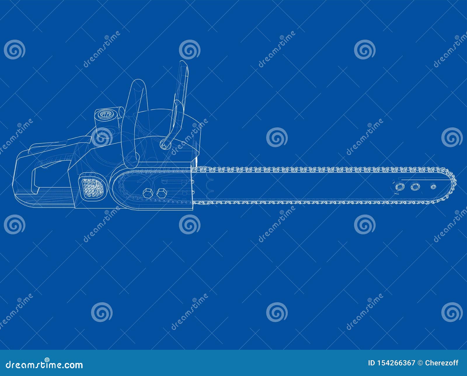 Chain Saw. Vector Rendering of 3d Stock Vector - Illustration of ...