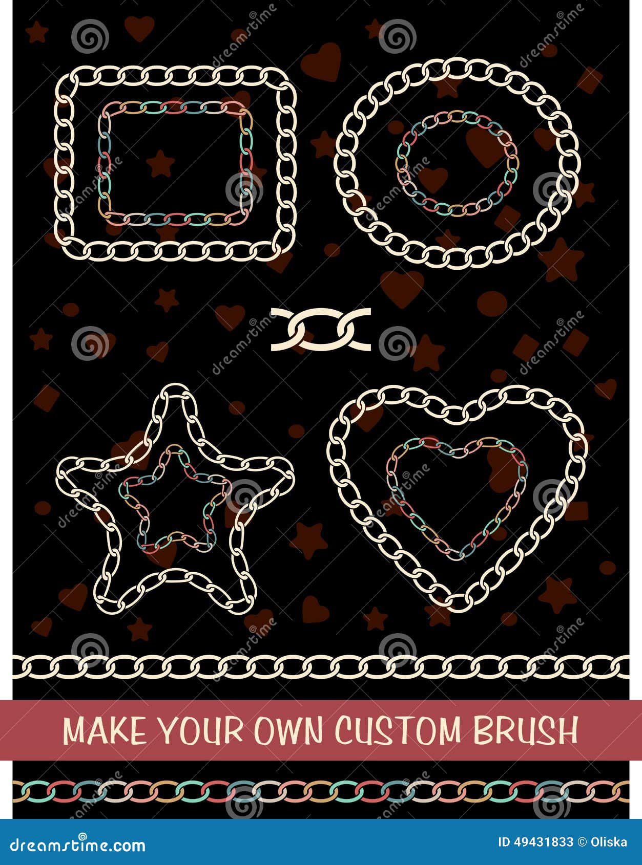 Chain seamless border stock vector. Illustration of oval - 49431833